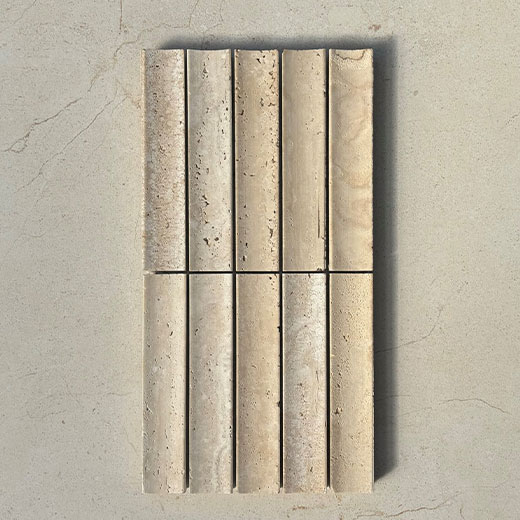 Travertine Cream Honed Concave Mosaic - Tile Arena & Co